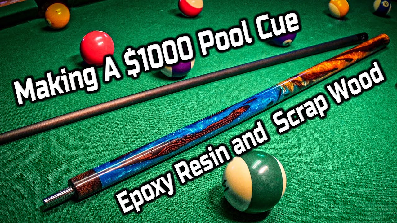 WoodTurning: Making A $1000 Pool Cue With Epoxy Resin And Scrap Wood ...